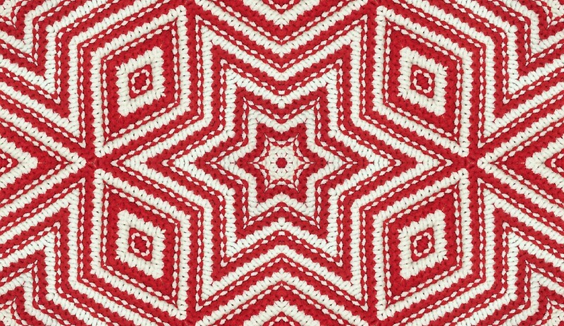 "6 Point Star in Candy Cane Red and White Knit Pattern - 3D Macro ...