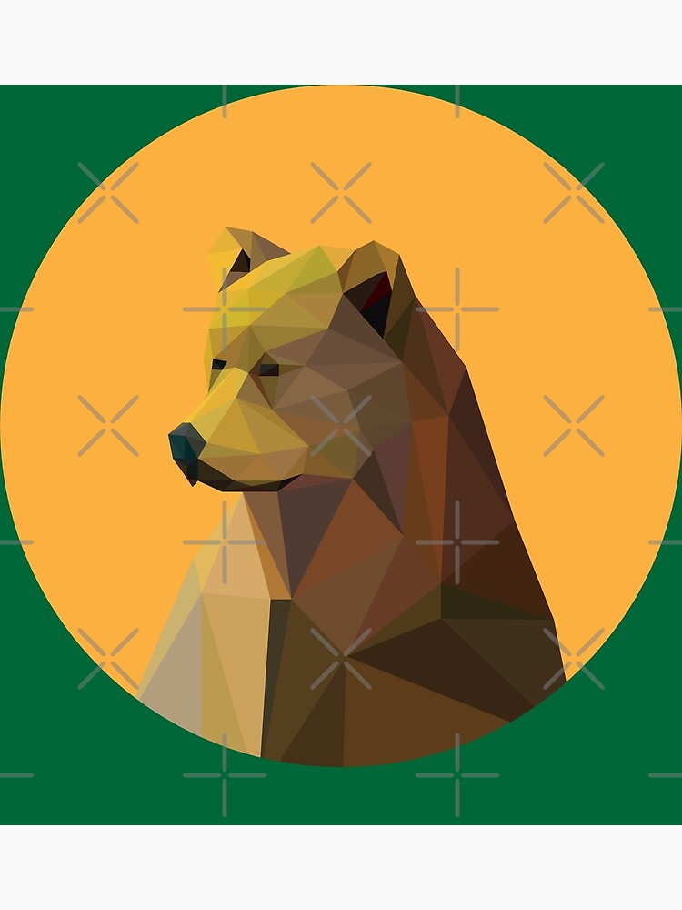 "Cartoony Geometric Brown Bear Illustrated" Poster for Sale by Miru-mir | Redbubble