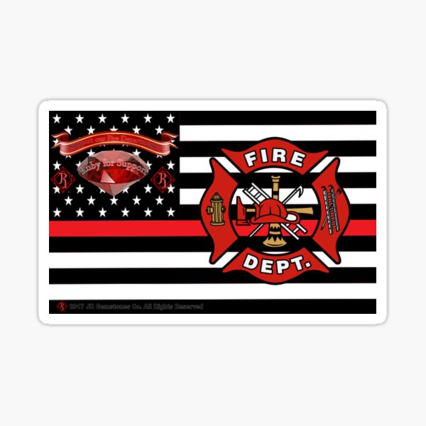 "Fire Department Support Collection" Sticker by JRGemstones | Redbubble