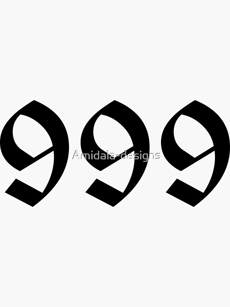 "Angel number 999" Sticker for Sale by Amidala-designs | Redbubble