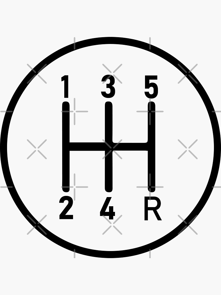 "5 Speed Manual Transmission Logo 2 (Black)" Sticker for Sale by ...