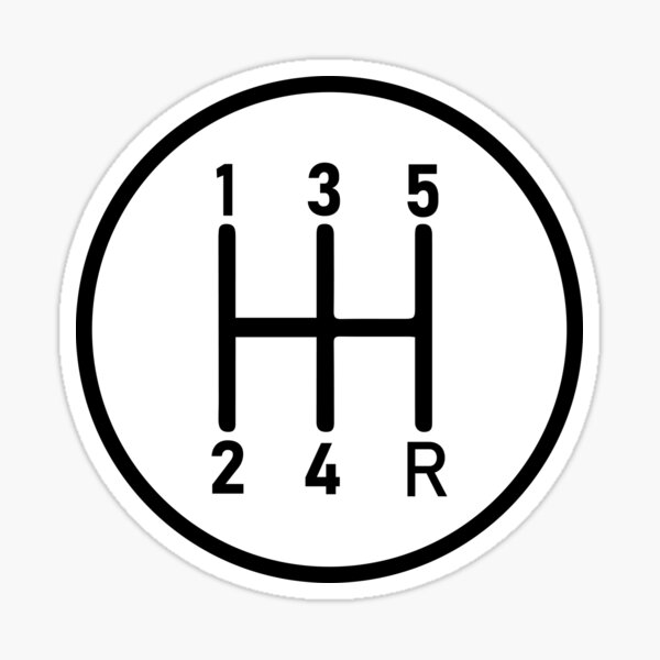 "5 Speed Manual Transmission Logo 2 (Black)" Sticker for Sale by ...