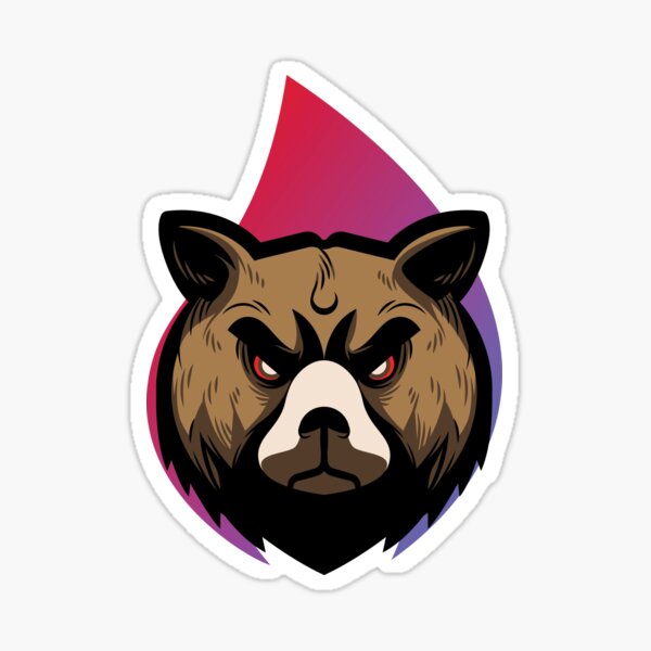 "Flaming Bear" Sticker for Sale by Pandaleer | Redbubble