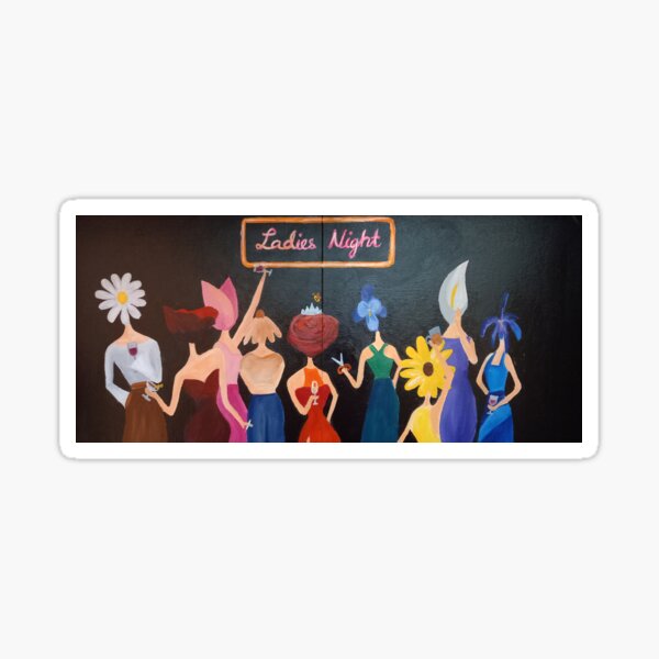 "Girl's Night Out" Sticker for Sale by LinaPark-Art | Redbubble