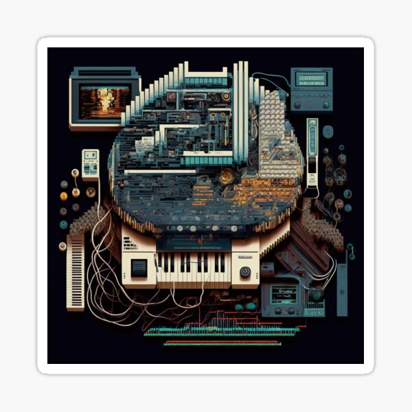 "Synth Fusion" Sticker for Sale by Imagier | Redbubble