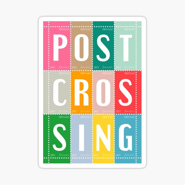 "Happy Postcrossing Lettering Stamp Sheet Postcard Swap Airmail Fill ...