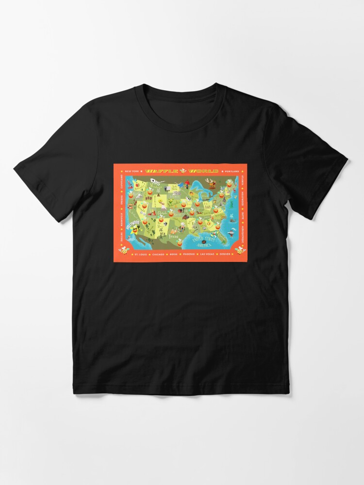 "Waffle World Map" T-shirt for Sale by Ellador | Redbubble | breakfast ...