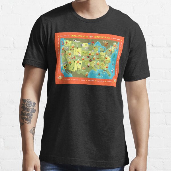 "Waffle World Map" T-shirt for Sale by Ellador | Redbubble | breakfast ...