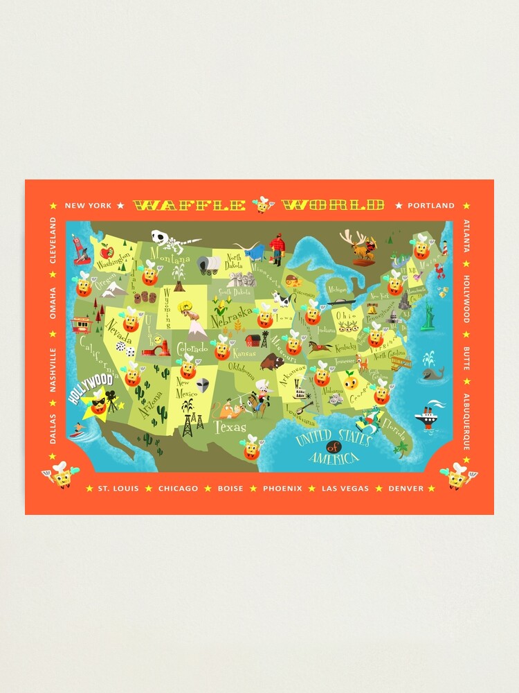 "Waffle World Map" Photographic Print for Sale by Ellador | Redbubble