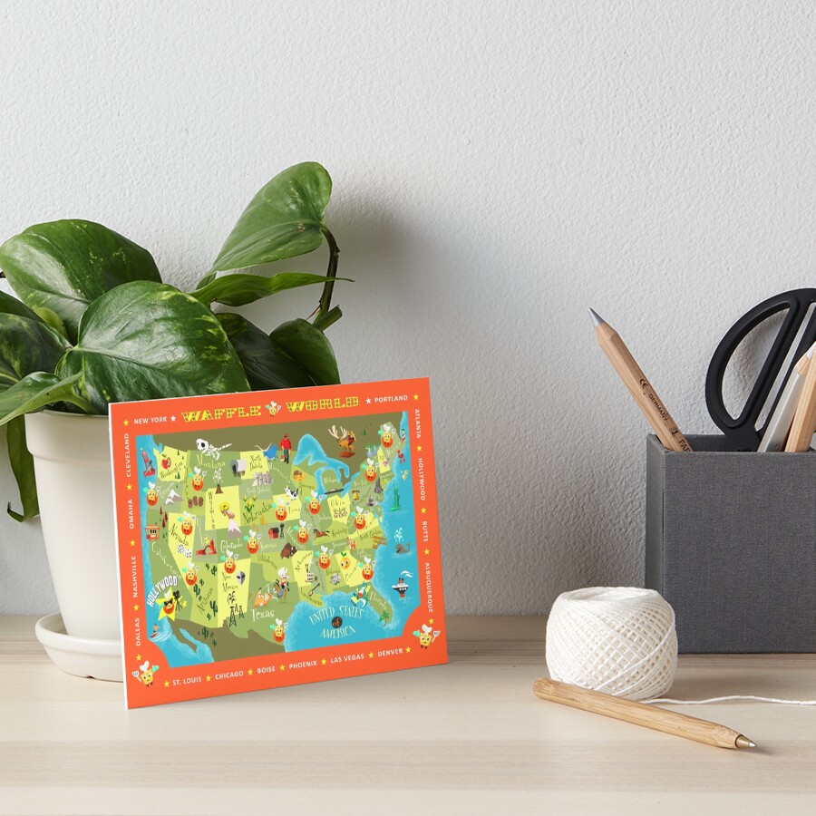 "Waffle World Map" Art Board Print for Sale by Ellador | Redbubble