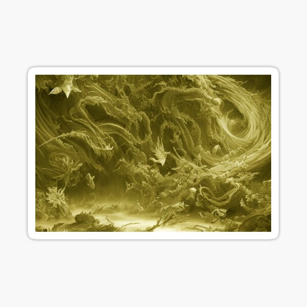 "Yellow hell swarm fantasy art landscape" Sticker for Sale by chardo55 ...