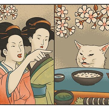 "Japanese woman yells at cat meme" Sticker by Rob-Son | Redbubble