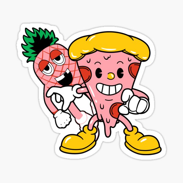 "Food puns funny pineapple pizza meme" Sticker for Sale by RecStore ...