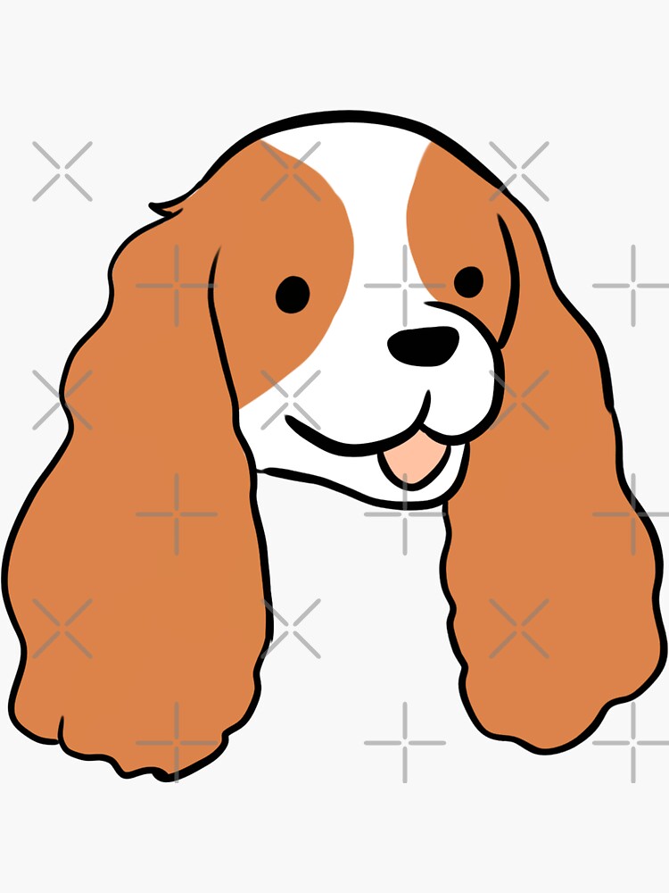 "Cavalier King Charles Spaniel face Illustration " Sticker for Sale by ...