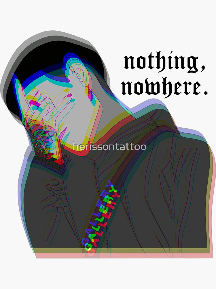 "nothing, nowhere. design" Sticker for Sale by herissontattoo | Redbubble