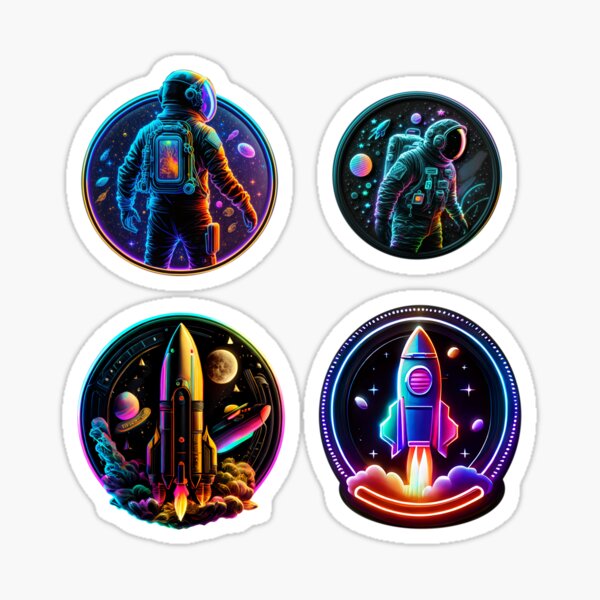 "A set of space-themed graphics. 4 stickers" Sticker for Sale by Artoft ...