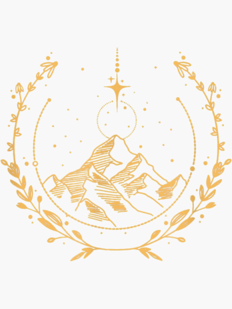 "Velaris Mountain And Stars Tattoo" Sticker for Sale by Funny-Disney ...