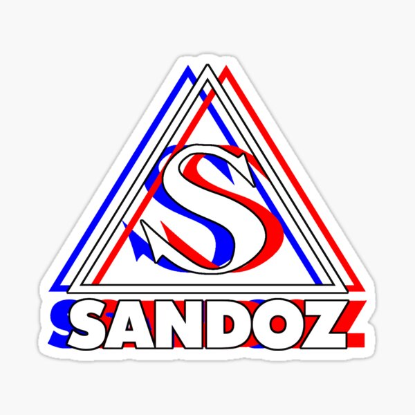 "Sandoz in red/blue 3D" Sticker for Sale by ChaosCatDesign | Redbubble