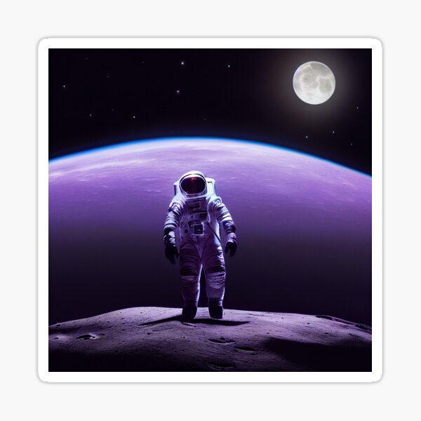 "Man On The Moon" Sticker for Sale by Thedesignerarts | Redbubble