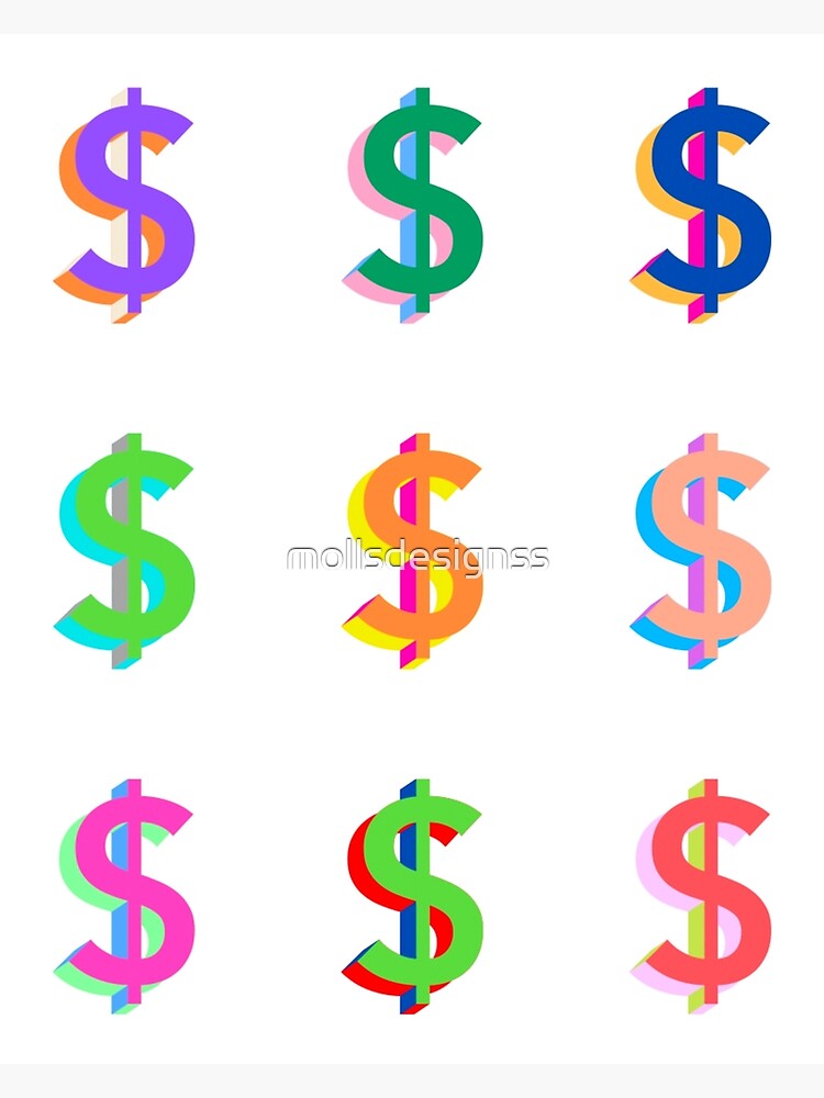 "Colorful Money Signs " Poster for Sale by mollsdesignss | Redbubble