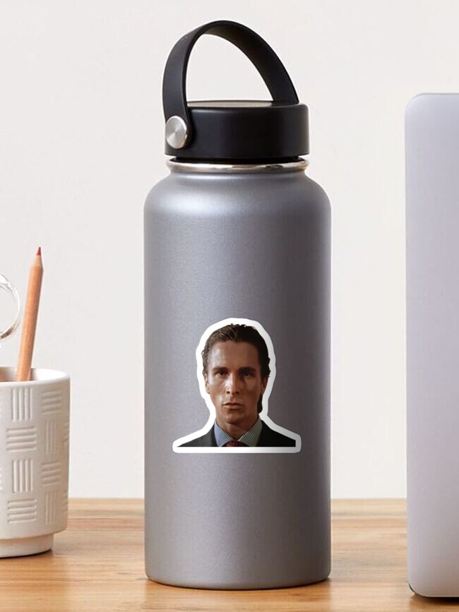 "Patrick Bateman Stare" Sticker for Sale by Bacon-Wizard | Redbubble