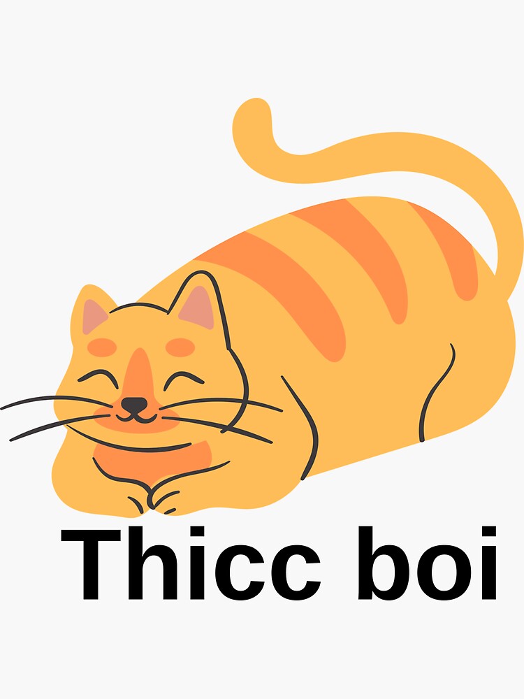 "Thicc Boi Cute Orange Cat" Sticker for Sale by DetectiveDog | Redbubble