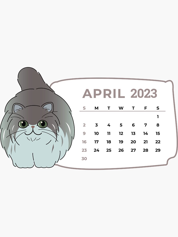 "Cute Cats Calendar 2023, April 2023 Calendar For Cat Lovers, Monthly ...