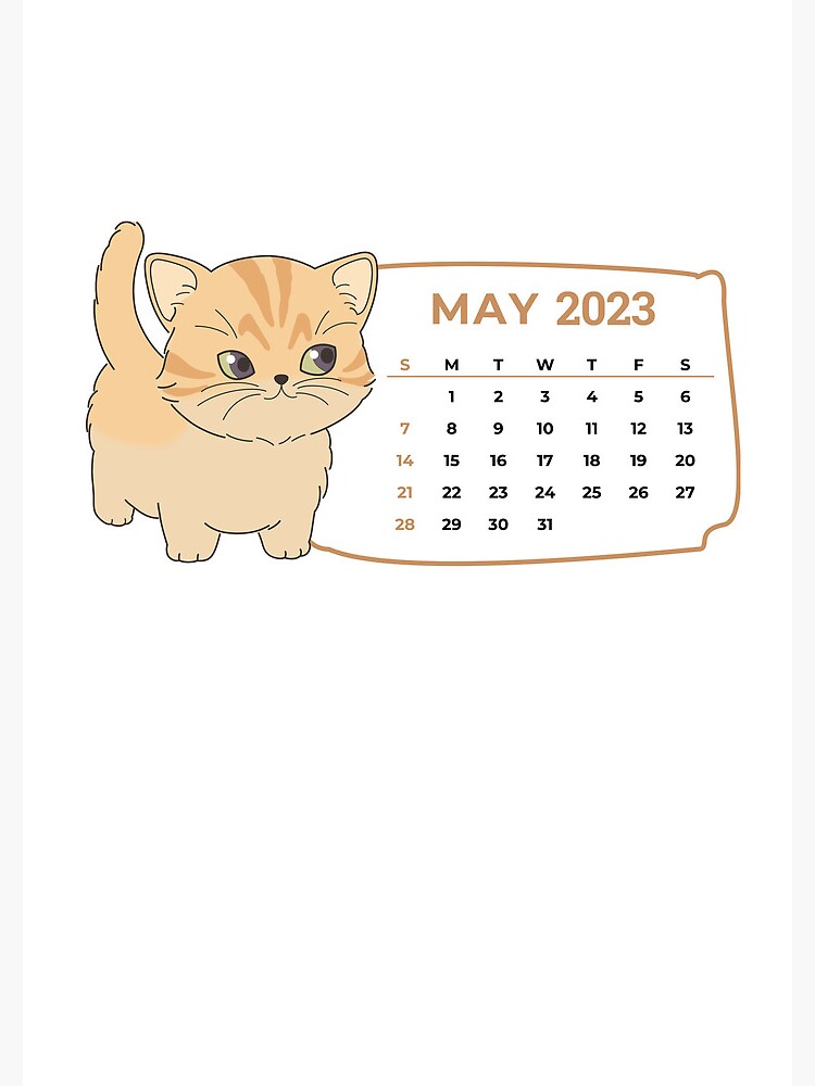 "Cute Cats Calendar 2023, May 2023 Calendar For Cat Lovers, Monthly ...