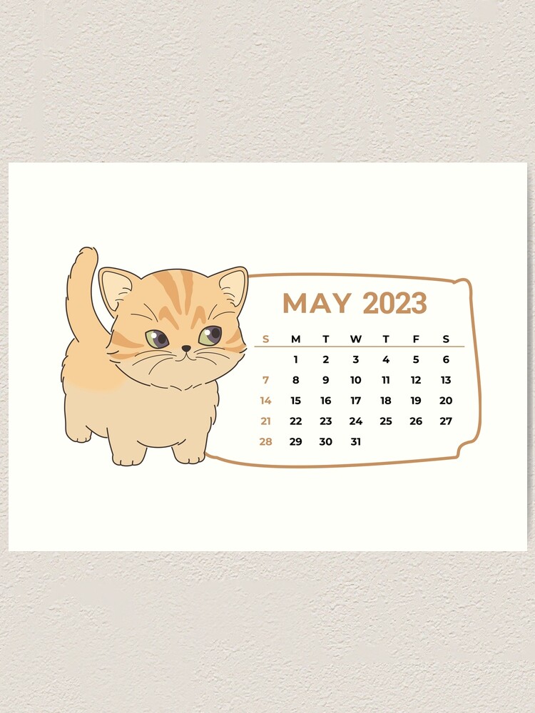 "Cute Cats Calendar 2023, May 2023 Calendar For Cat Lovers, Monthly ...