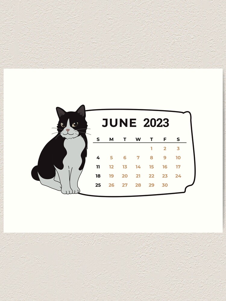 "Cute Cats Calendar 2023, June 2023 Calendar For Cat Lovers, Monthly ...