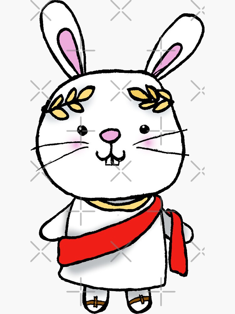 "A roman emperor rabbit" Sticker for Sale by Fradema | Redbubble