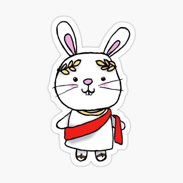 "A roman emperor rabbit" Sticker for Sale by Fradema | Redbubble