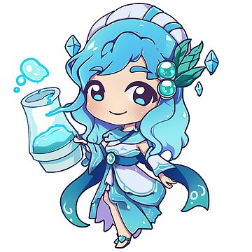 "Aquarius Chibi Zodiac Anime Girl" Sticker for Sale by peachycrossing ...