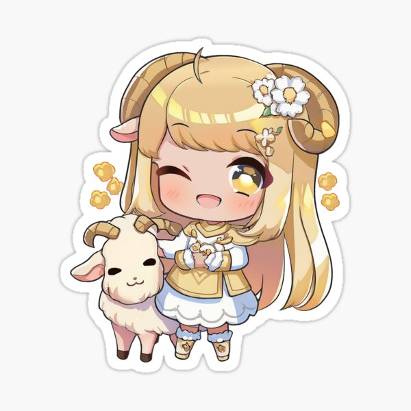 "Capricorn the Goat Chibi Zodiac Anime Girl" Sticker for Sale by ...