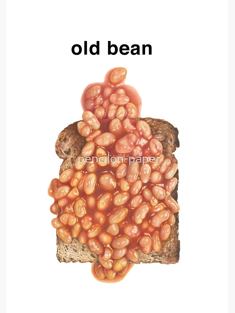 "old bean" Sticker for Sale by pencilon-paper | Redbubble