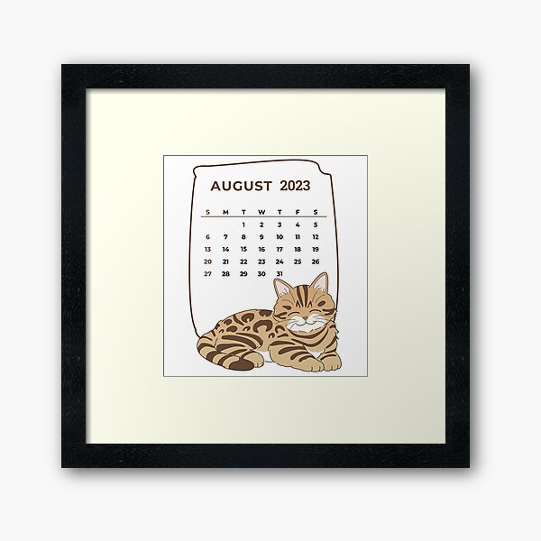 "Cute Cats Calendar 2023, August 2023 Calendar For Cat Lovers, Monthly ...