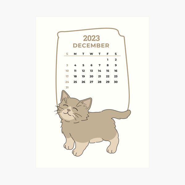 "Cute Cats Calendar 2023, December 2023 Calendar For Cat Lovers ...