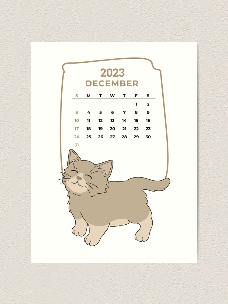 "Cute Cats Calendar 2023, December 2023 Calendar For Cat Lovers ...