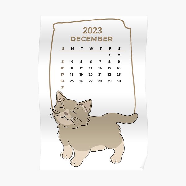 "Cute Cats Calendar 2023, December 2023 Calendar For Cat Lovers ...