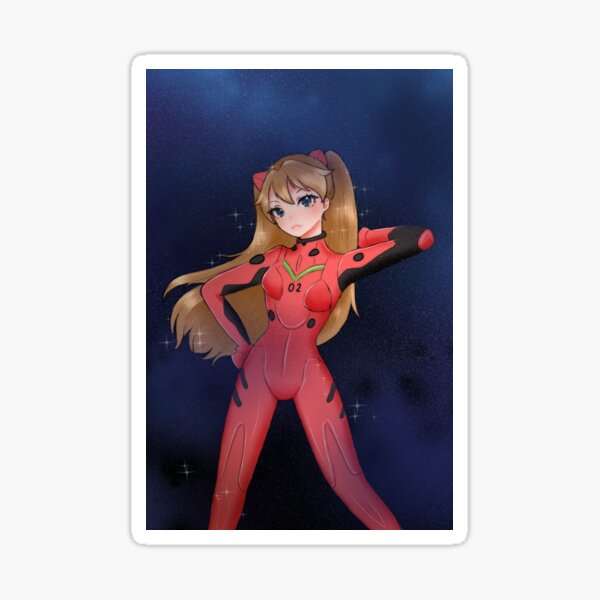 "asuka / evangelion" Sticker for Sale by kisenianblossom | Redbubble