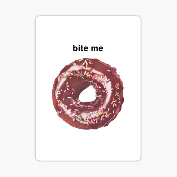 "bite me" Sticker for Sale by pencilon-paper | Redbubble