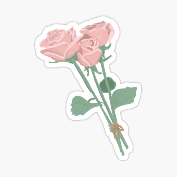 "a bundle of pink roses" Sticker for Sale by shoplululapin | Redbubble