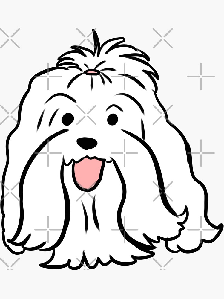"Cute cartoon havanese face illustration " Sticker for Sale by ...