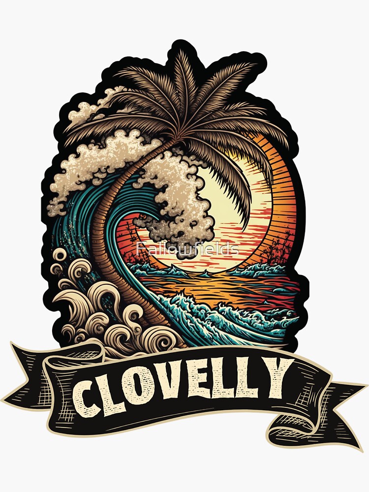 "Clovelly Beach" Sticker for Sale by Fallowfields | Redbubble