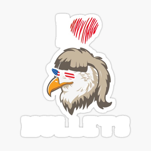 "I Love Mullets" Sticker for Sale by GOOLDEN-ART | Redbubble