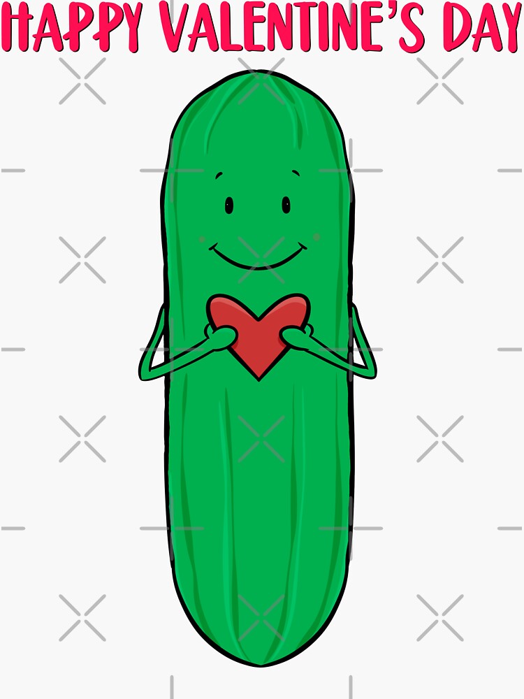 "Happy Valentine's Day Pickle " Sticker for Sale by sparklefrog | Redbubble