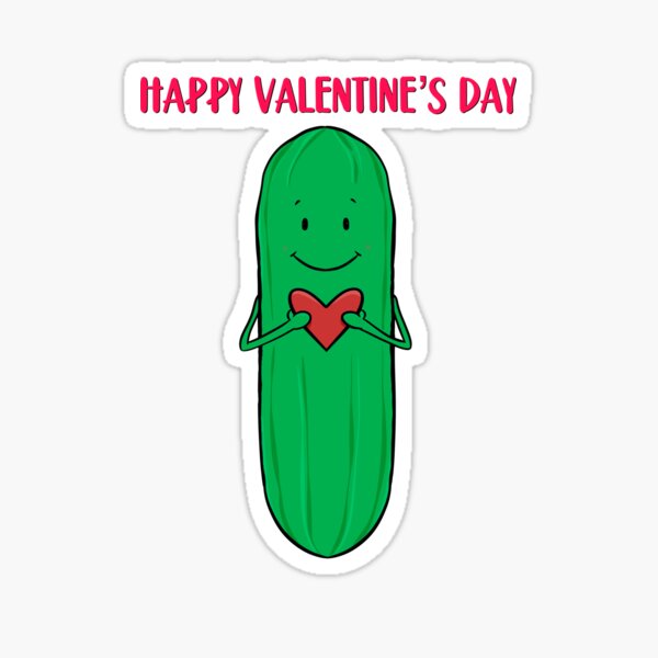 "Happy Valentine's Day Pickle " Sticker for Sale by sparklefrog | Redbubble
