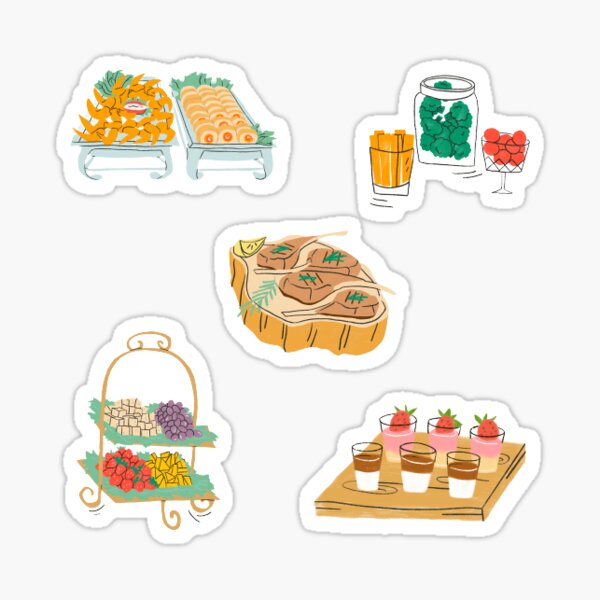 "Buffet food art pack" Sticker for Sale by CinderPress | Redbubble
