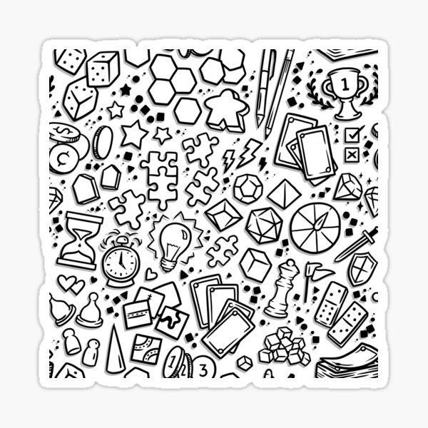 "Black and White Gamer Bits" Sticker for Sale by polliadesign | Redbubble