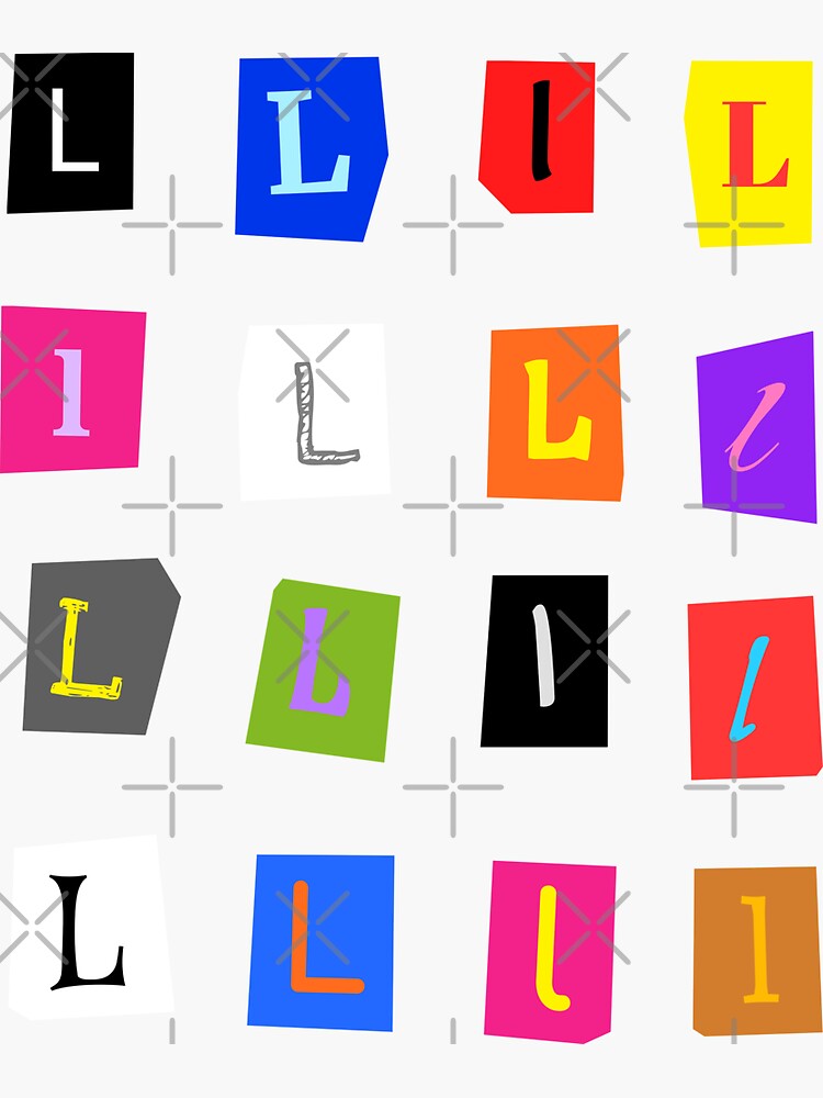Pegatina for Sale con la obra «Set letras recortables de revista L» de ...